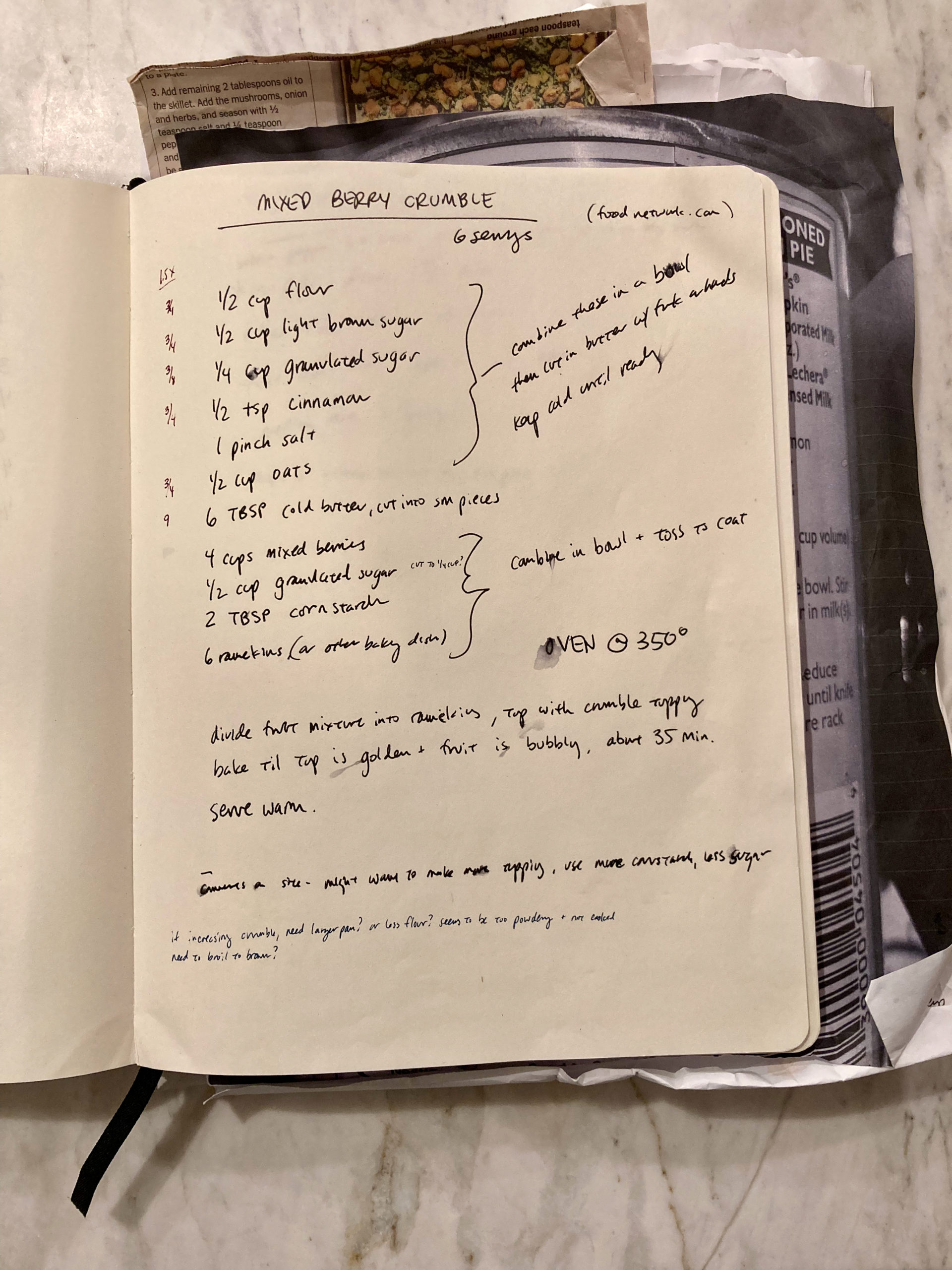 My Messy Cooking Notebook | Notebook Stories